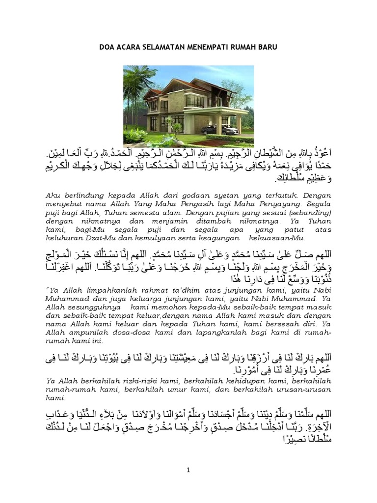 Doa Acara Selamatan Menempati Rumah Baru | PDF