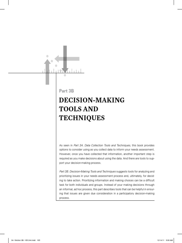 Decision Making Tools and Techniques | PDF | Needs Assessment ...