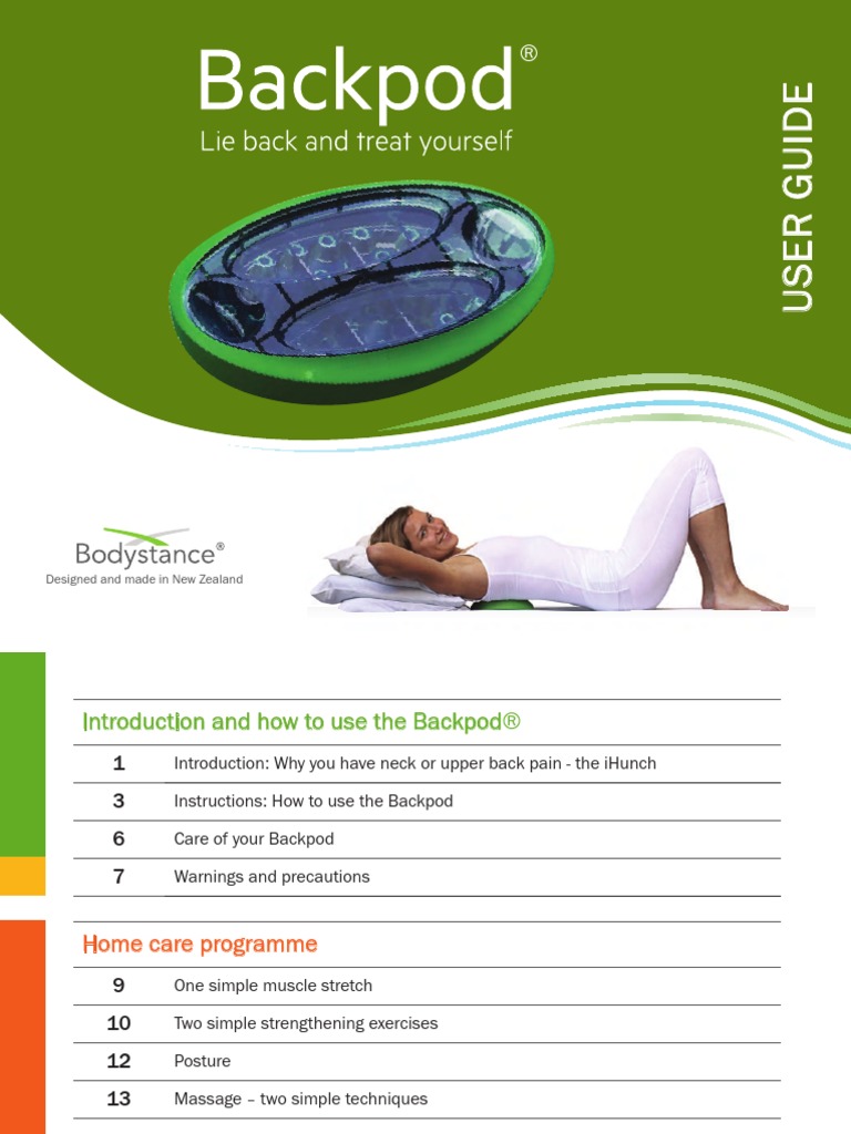 Backpod Full User Guide Feb 2020 | PDF | Musculoskeletal System | Human ...