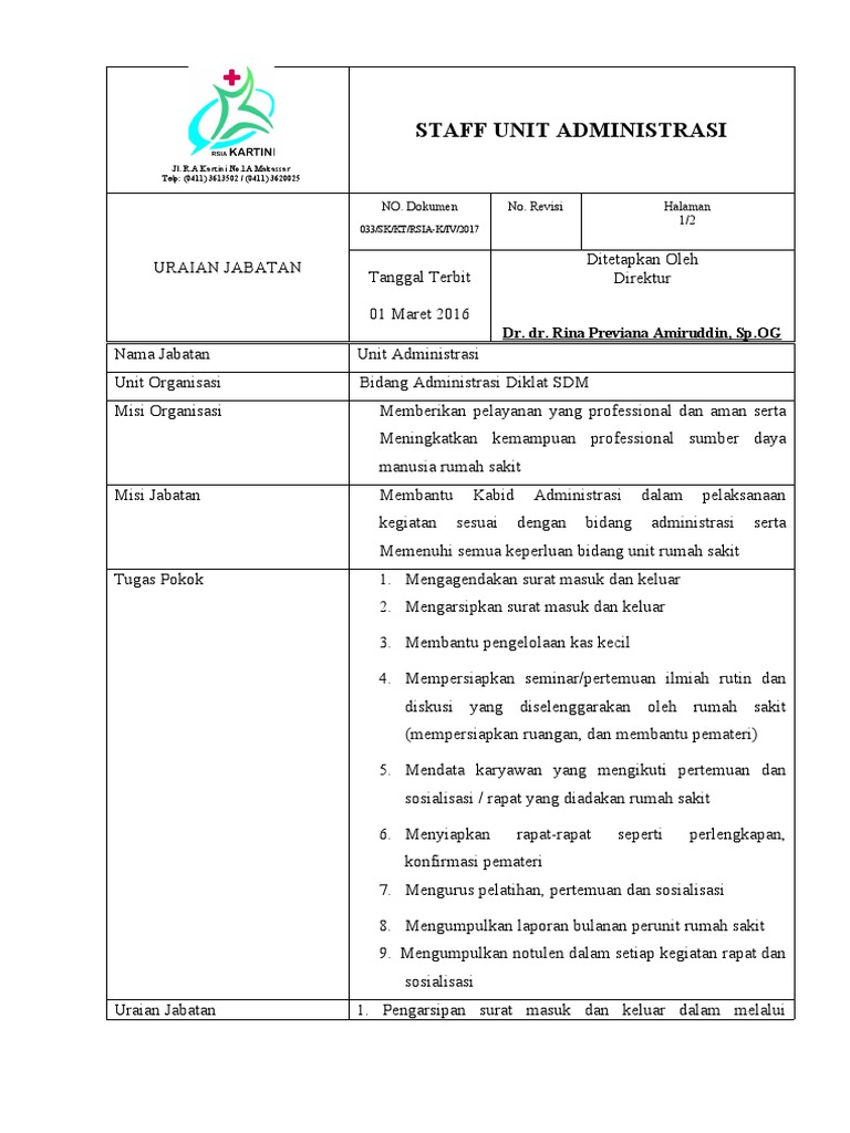 Tugas dan Tanggung Jawab Staff Administrasi | PDF | Karier & Perkembangan