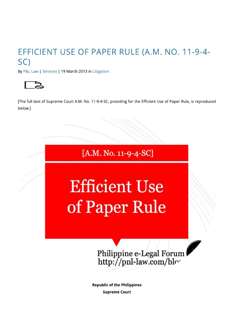 Efficient Use of Paper Rule | PDF