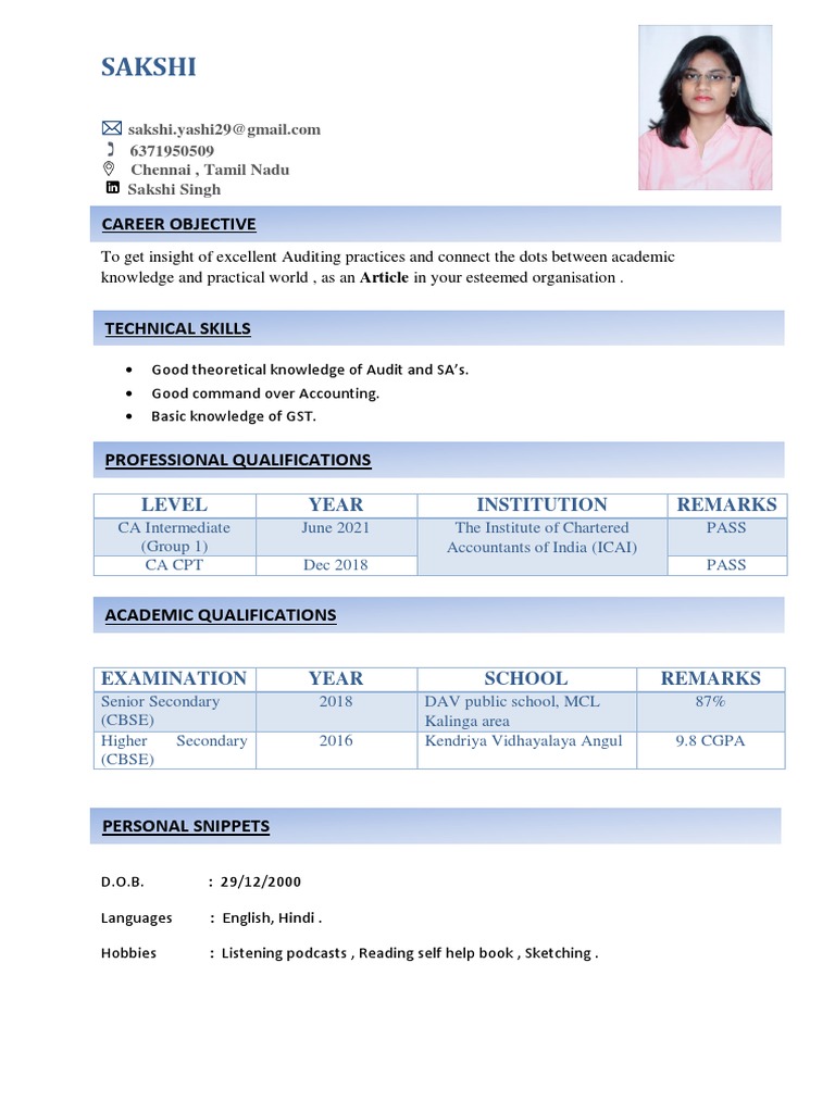 Resume - Sakshi - 1 - For Merge | PDF | Career & Growth