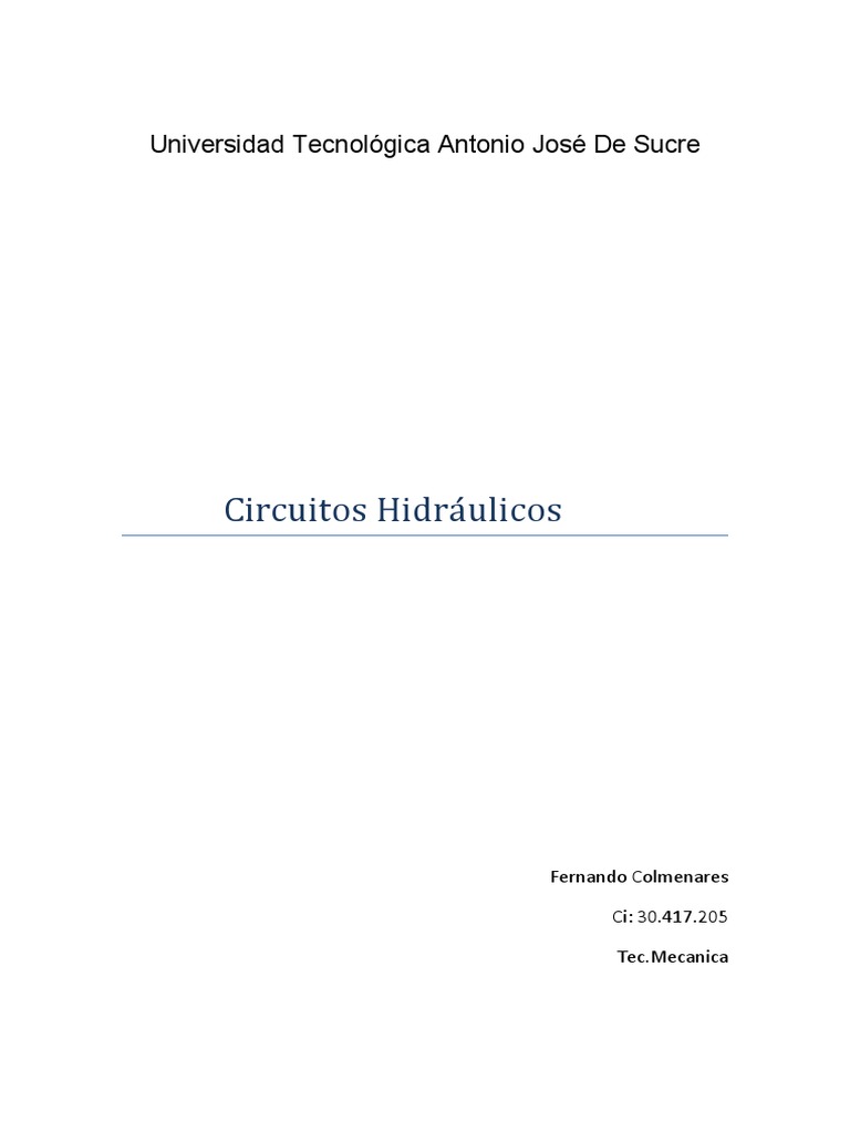 Circuitos Hidraulicos | PDF | Bomba | Solenoide