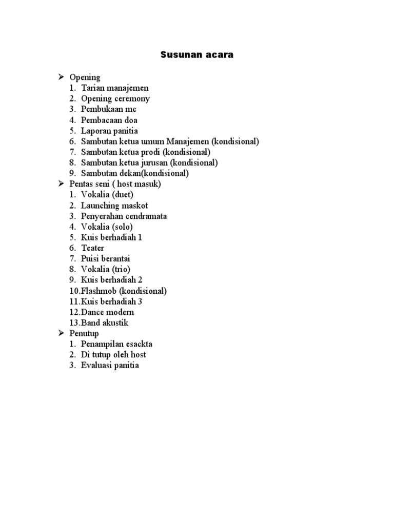 Susunan Acara Inagurasi-3 | PDF