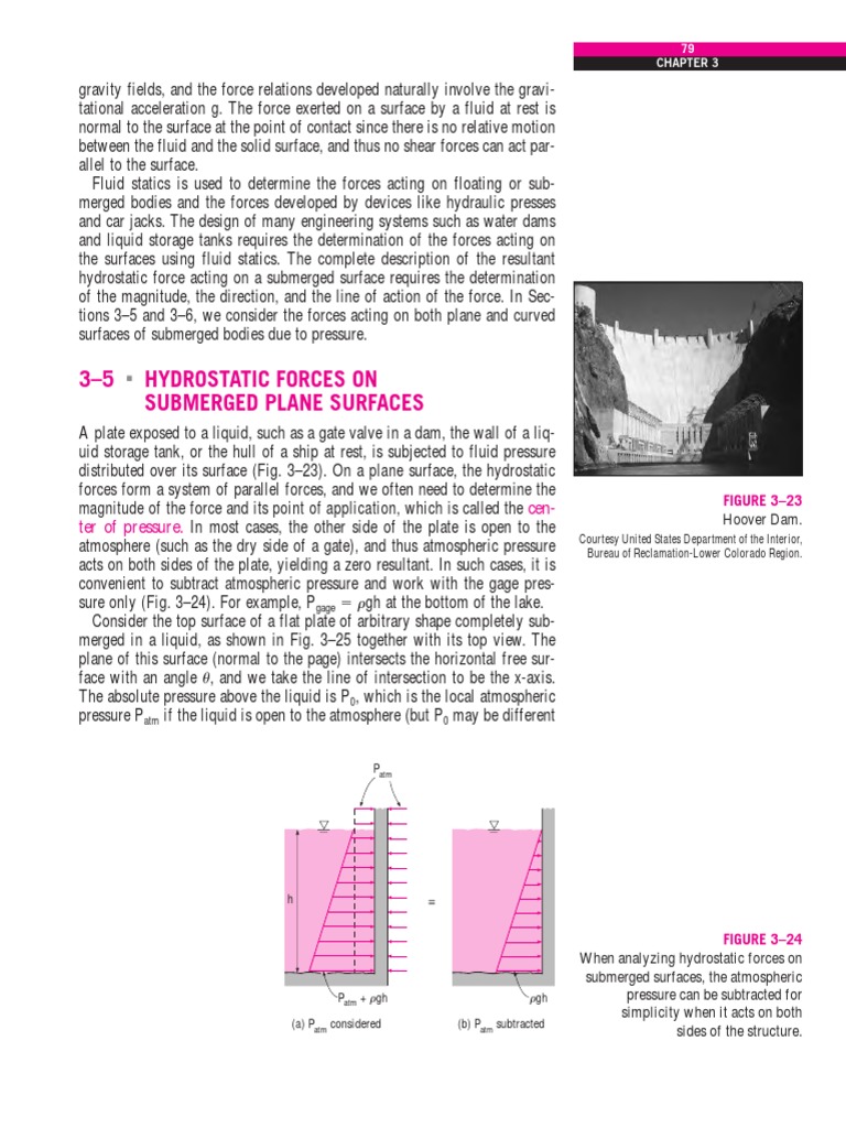 3-5 Hydrostatic Forces On Submerged Plane Surfaces: Cen-Ter of Pressure. FIGURE 3-23 | PDF ...