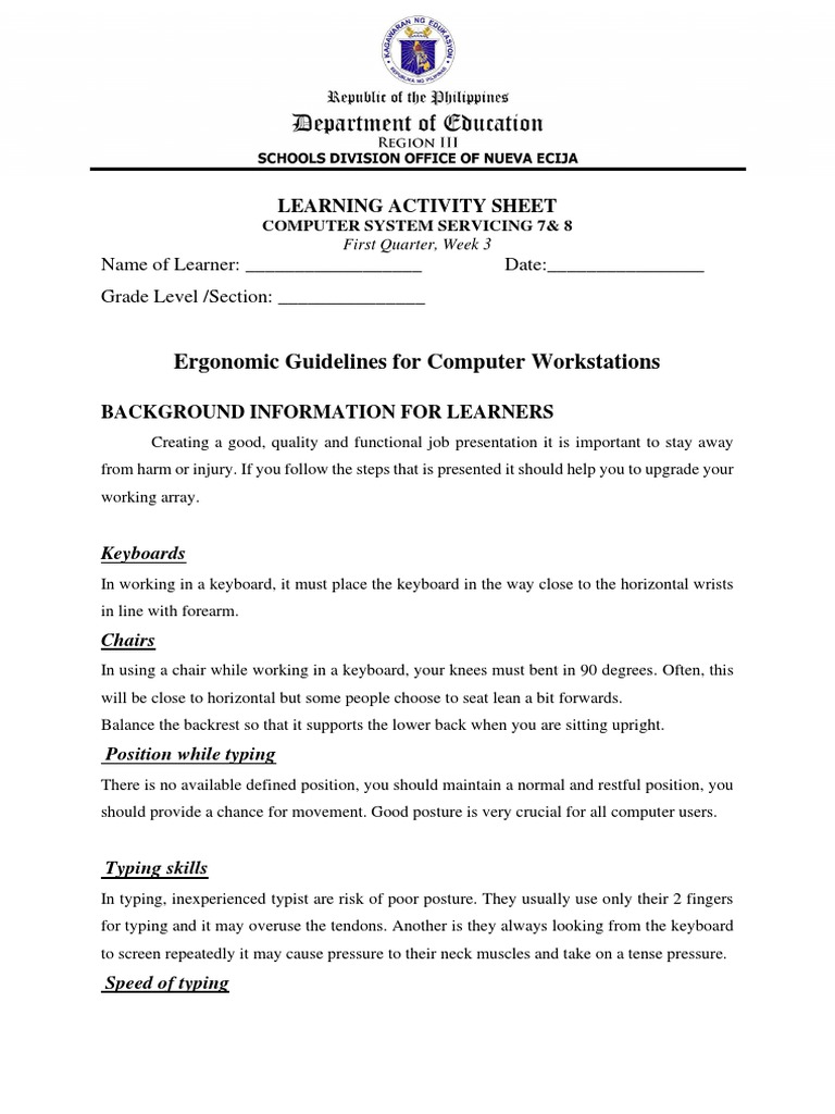 Ergonomic Guidelines for Computer Workstations: Tips for Maintaining Proper Posture and ...