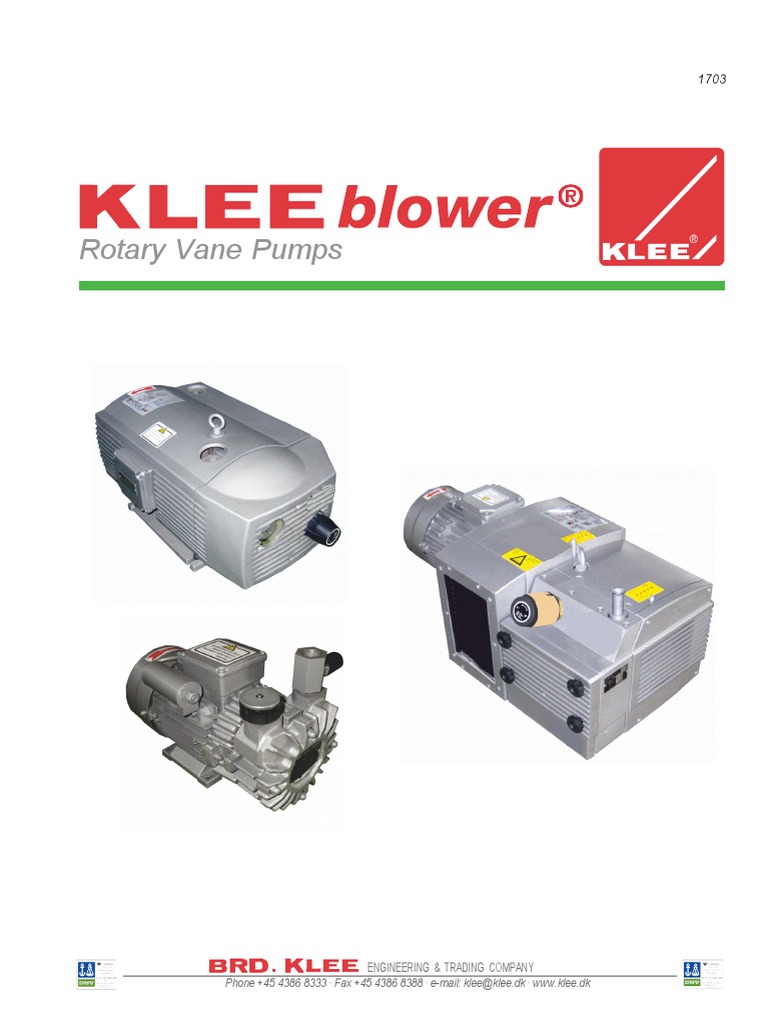 New Klee Rotary Vane Pump Brochure | PDF | Pump | Valve