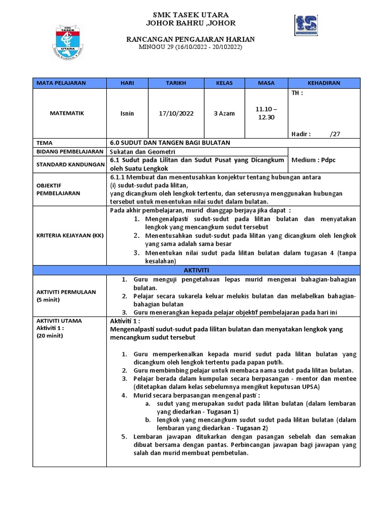 RPH 17 Okt 2022 3 Azam (Isnin) | PDF | Metode & Bahan Ajar