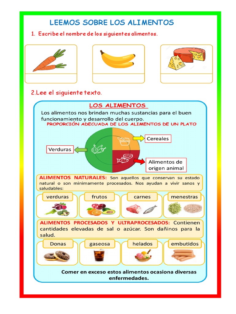 Leemos Sobre Los Alimentos | PDF