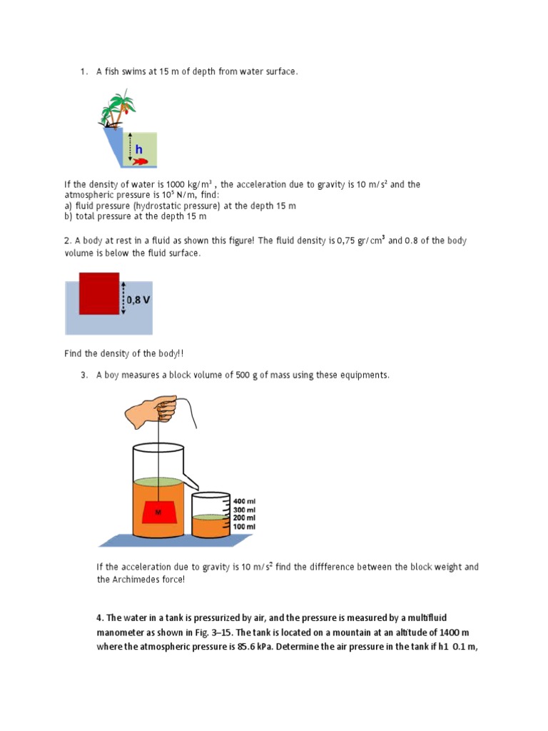 Fluid Statics - Exercise | PDF