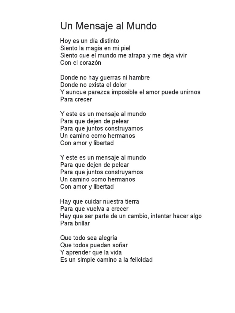 Un Mensaje Al Mundo | PDF