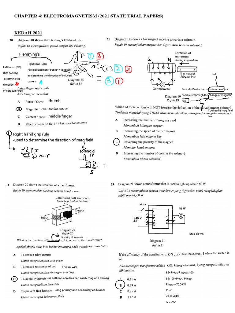Kami Export - ELECTROMAGNETISM TUTORIALS (STATE PAPER 2021) P1 | PDF | Electric Motor ...