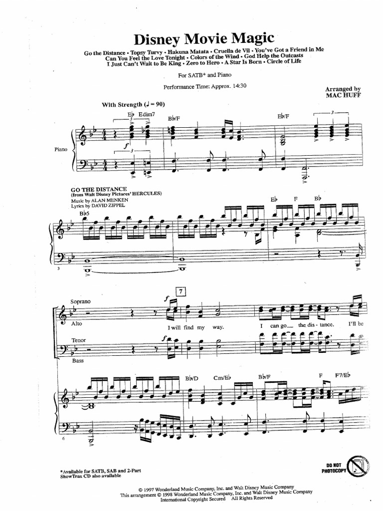 Disney Movie Magic - Arr. MacHuff | PDF