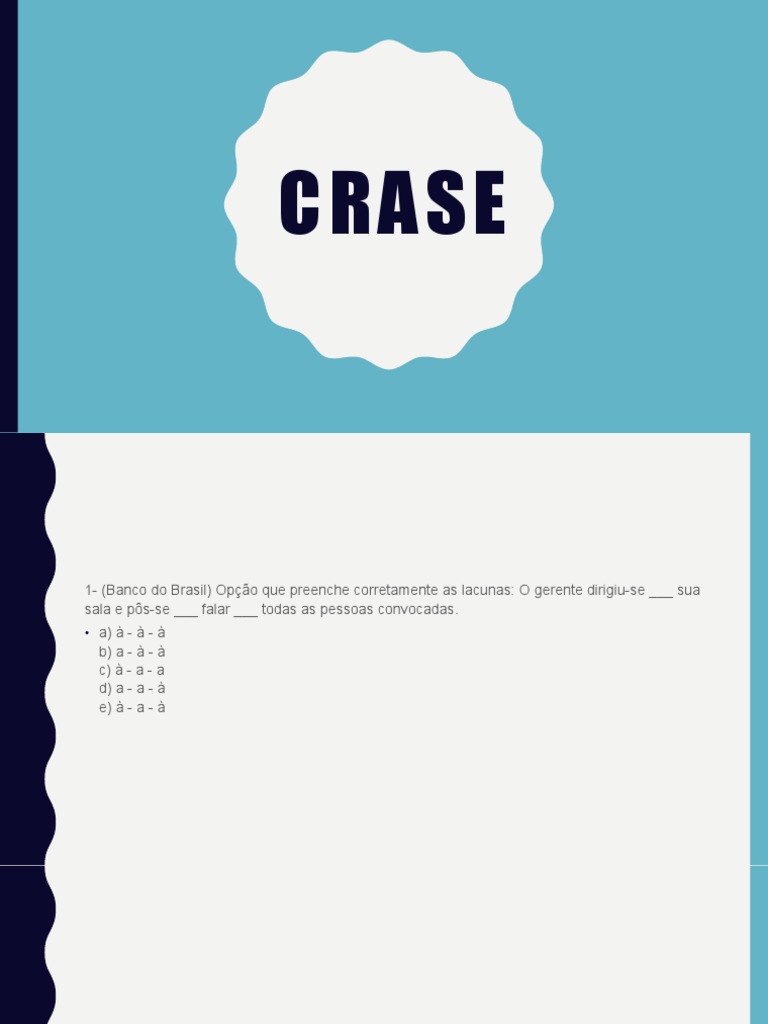 Crase: Exercícios e Correções | PDF