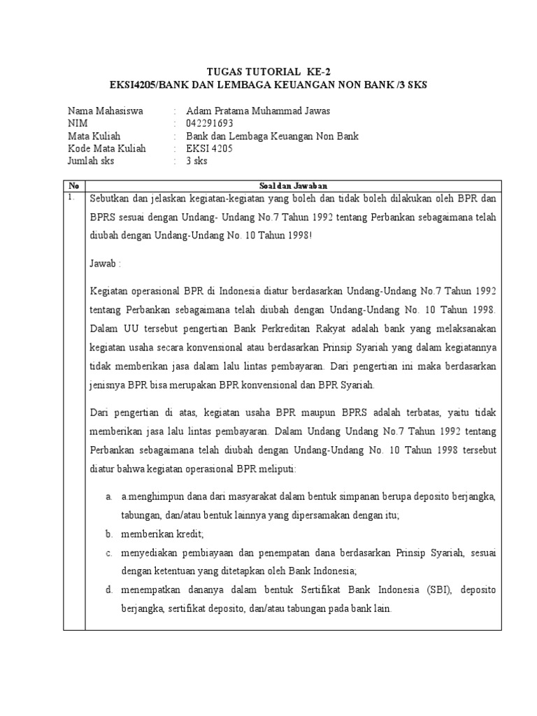 Tugas Tutorial Ke 2 | PDF