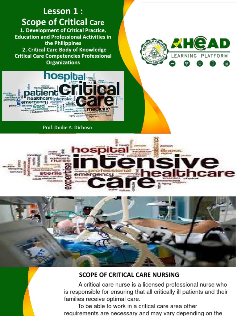 Lesson 1-Introduction To Critical Care | PDF | Nursing | Intensive Care ...