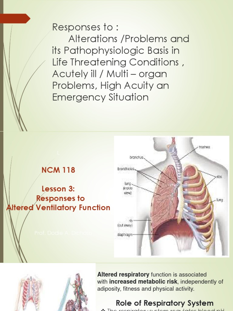 Lesson 3 Responses To Altered Ventilatory Function | PDF | Pneumonia ...
