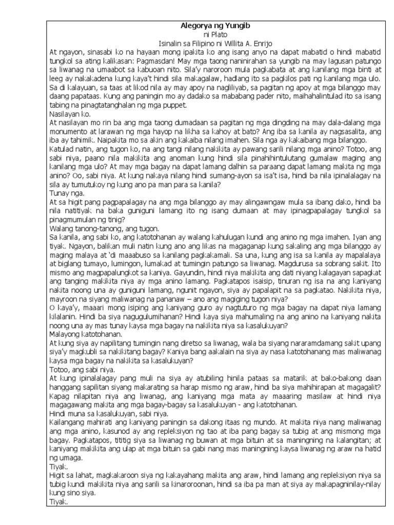 Alegorya NG Yungib | PDF
