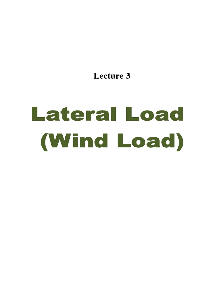 DSS Lecture Note 3 - Lateral Loads - Wind Load | PDF | Beam (Structure) | Truss