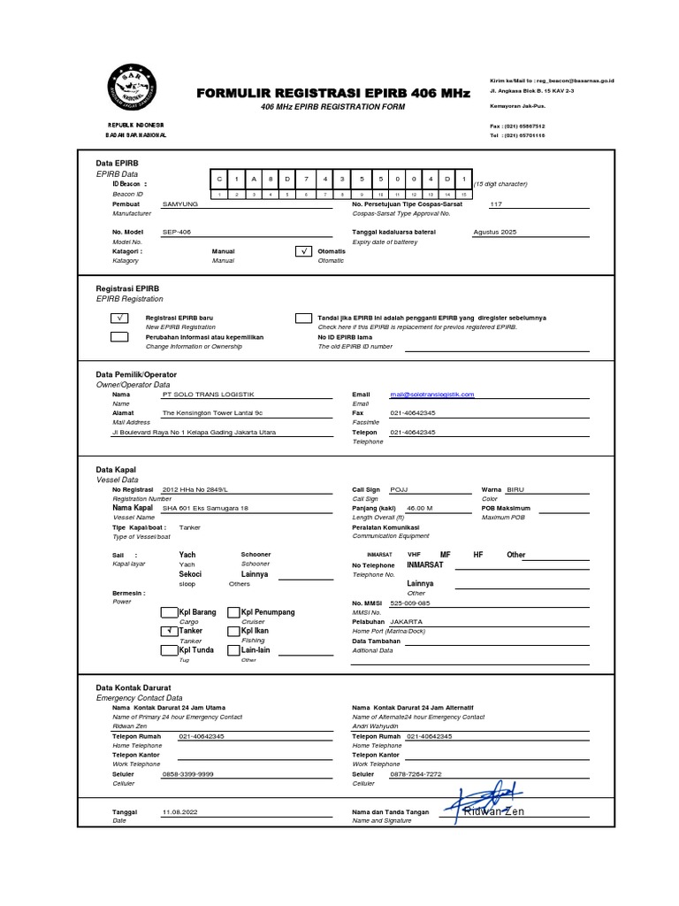 Form EPIRBs-1 | PDF