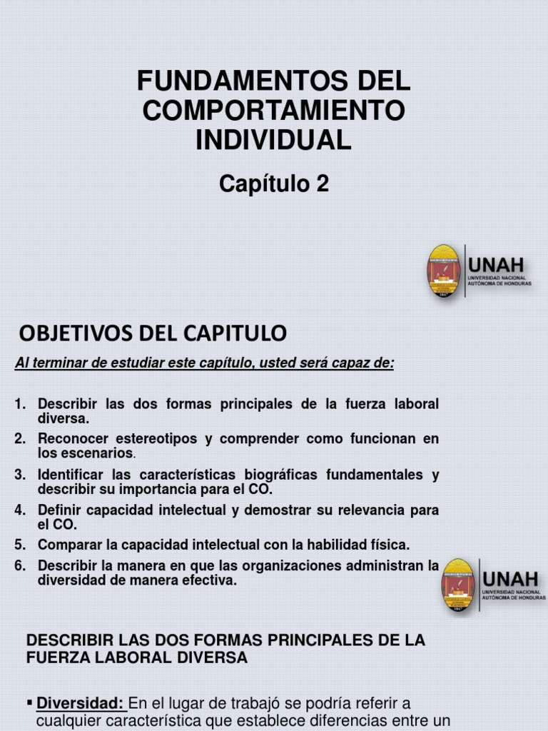Capítulo 2 - Fundamentos Del Comportamiento Individual | PDF | Discriminación | Estereotipos