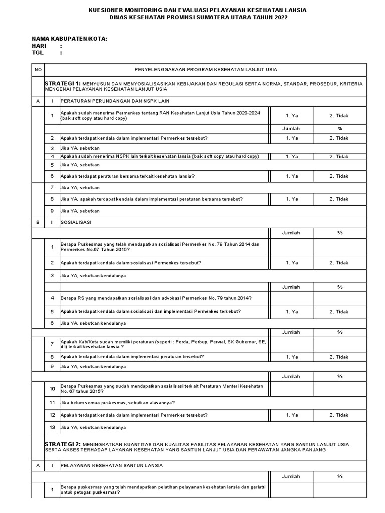 Kuesioner Monev PKL '22 | PDF