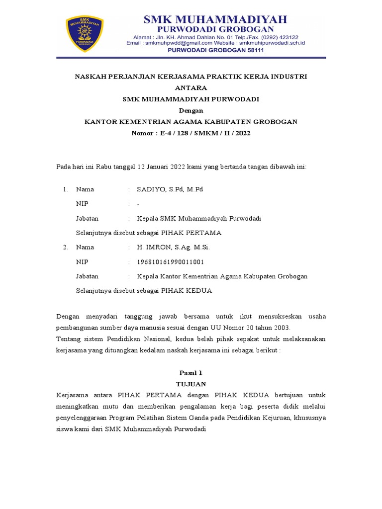 Mou 2 Kemenag | PDF | Karier & Perkembangan | Bisnis