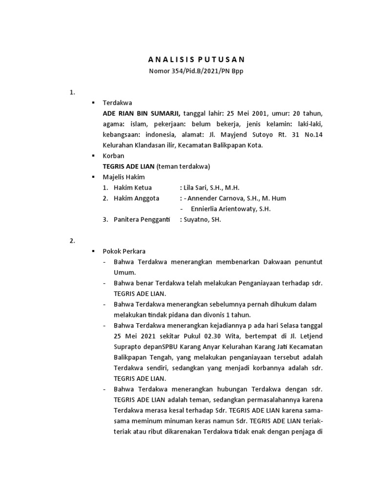 Analisis Putusan | PDF