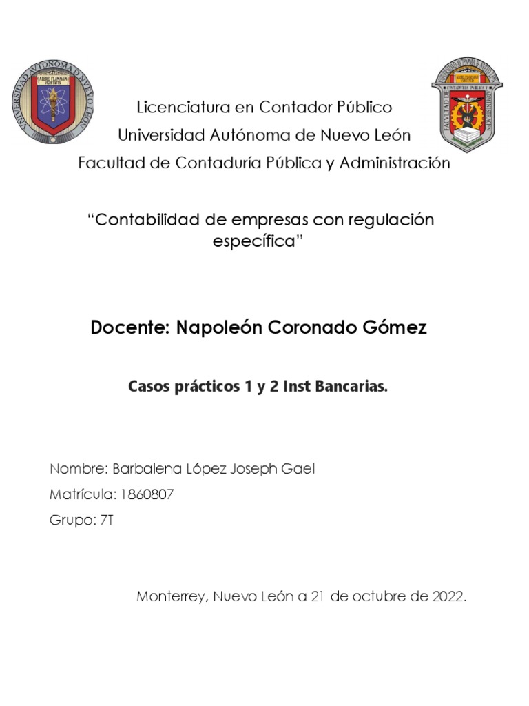 CASO PRACTICO BANCOS 1 y 2 | PDF | Bancos | Transferencia bancaria