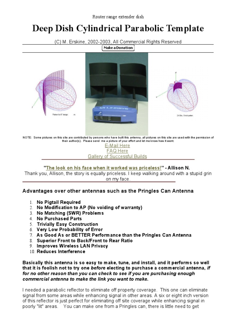 Router Parabolic Dish Template | PDF | Antenna (Radio) | Electronics