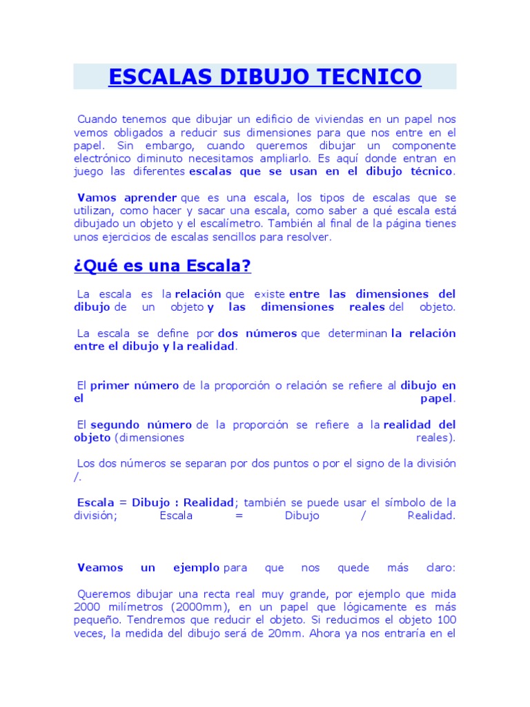 Escalas Dibujo Tecnico | PDF | Geometría | Artesanías