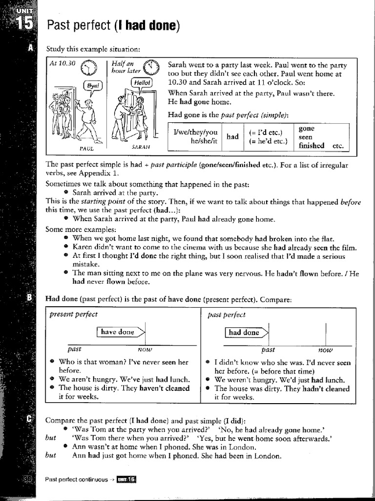 Unit 15 Past Perfect | PDF