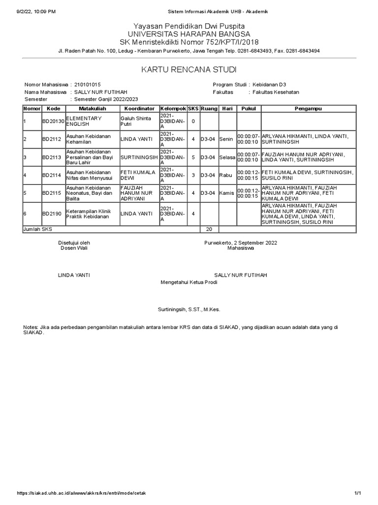 Sistem Informasi Akademik UHB - Akademik | PDF