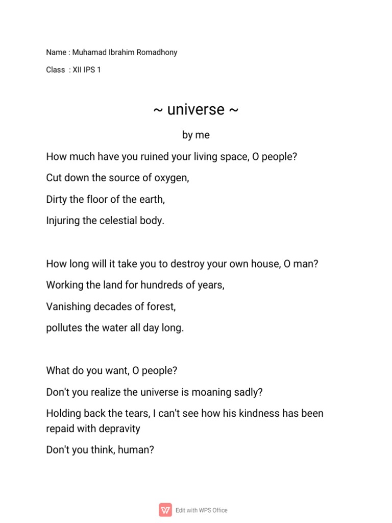 Share Muhamad Ibrahim 12 IPS 1 POEM | PDF