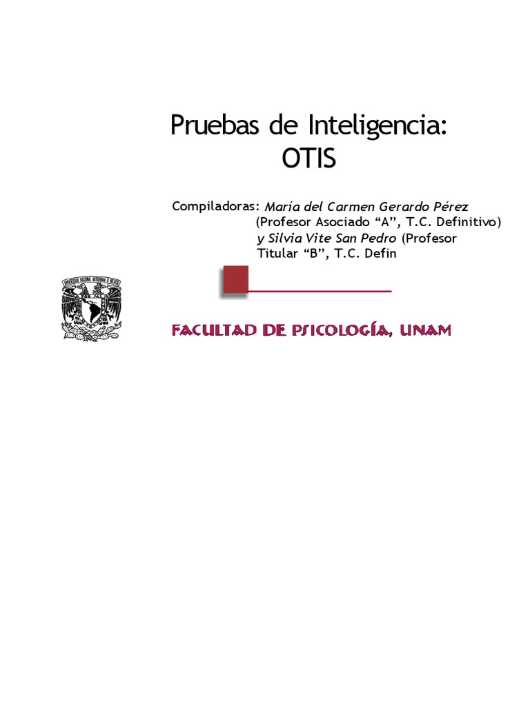 Pruebas de Inteligencia Otis Sencillo | PDF | Inteligencia | Las emociones