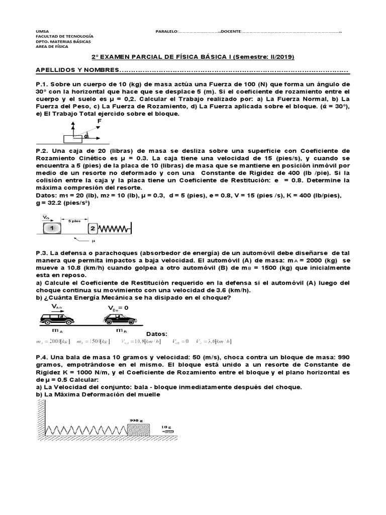 Exfis100,2ex, Trabajo | PDF | Fricción | Fuerza
