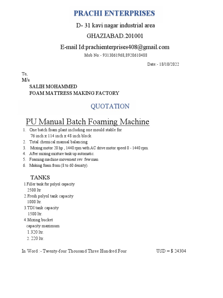 Batch Foaming & Foam Cutting Machine (Salih Mohammed Foam Mattress ...