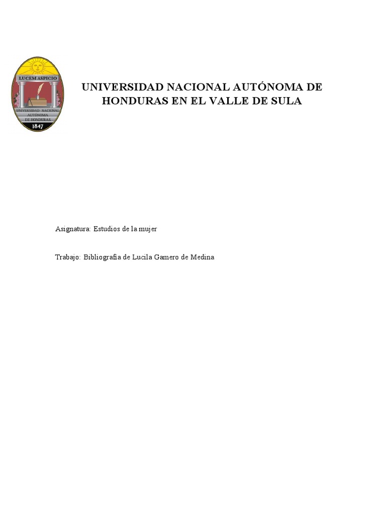 Biografía Bibliografía de Lucila Gamero de Medina | PDF