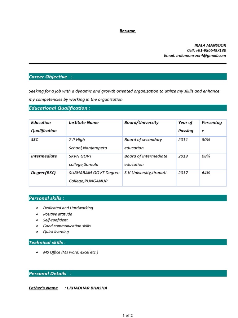 Career Objective | PDF