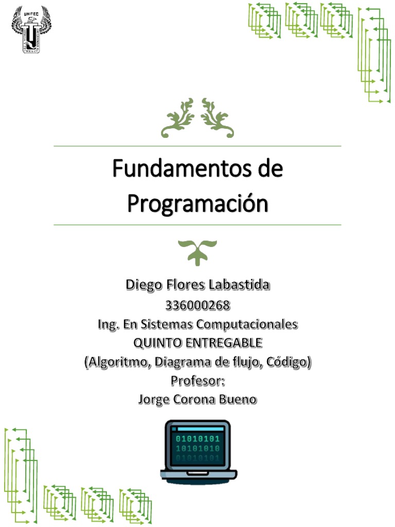 Fundamentos De Programacion Entregable 5 Pdf Programación De Computadoras Informática 9647