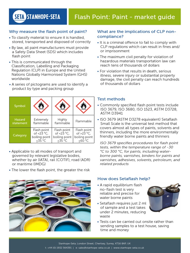 Flash Point Paint Market Guide | PDF | Occupational Safety And Health ...