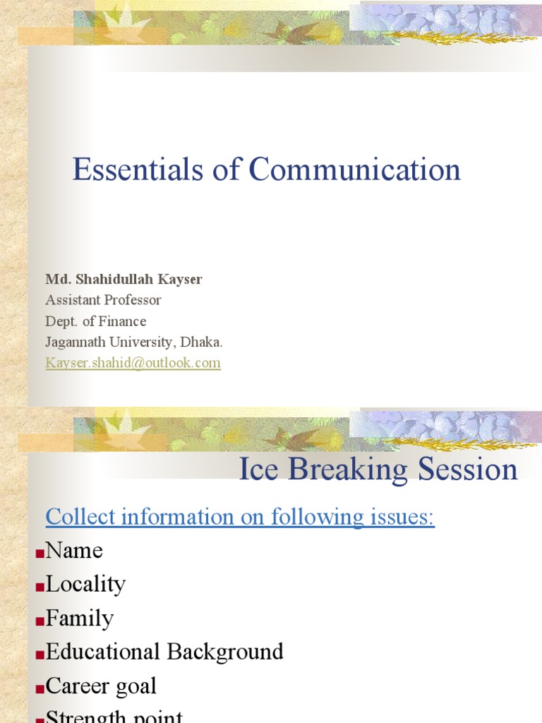 Essentials of Communication: Md. Shahidullah Kayser | PDF ...