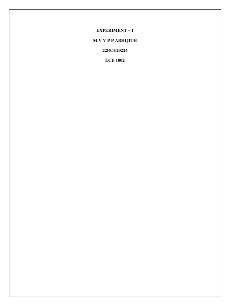 Experiment 1 Lab Report (Ece) | PDF | Qualia | Vision