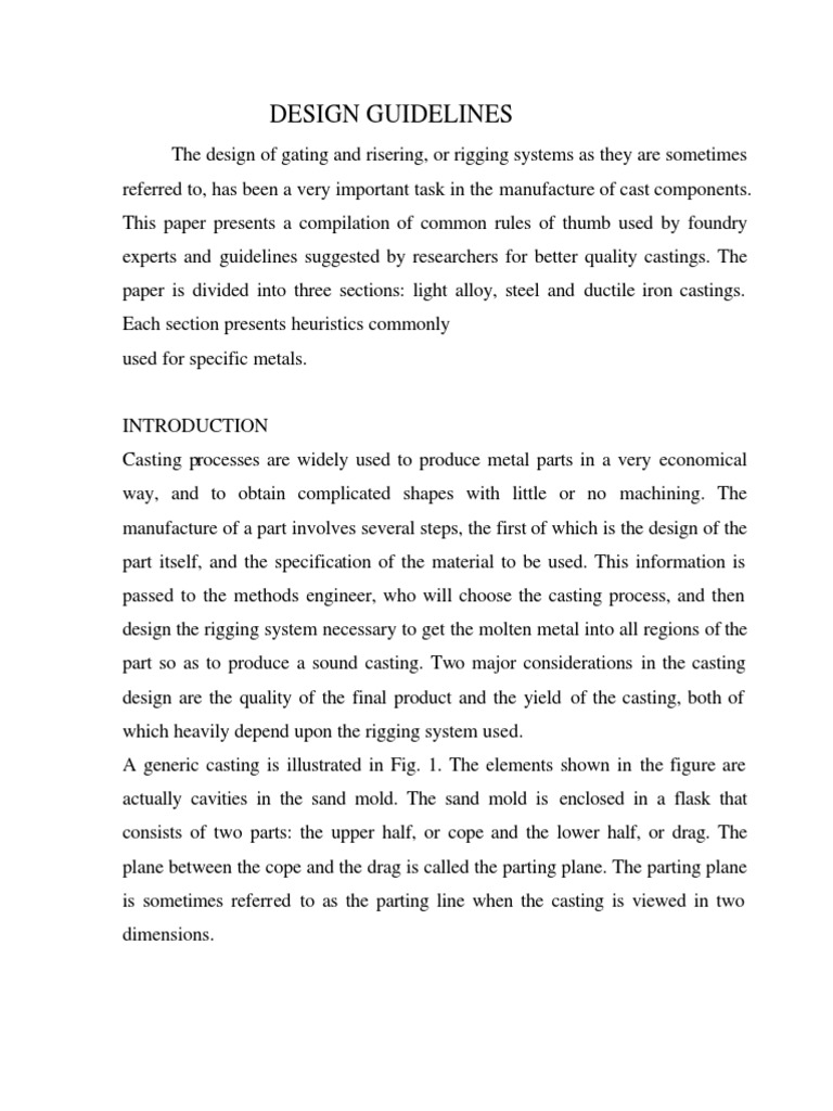 Gravity Die Casting Design Guidelines | PDF | Casting (Metalworking ...