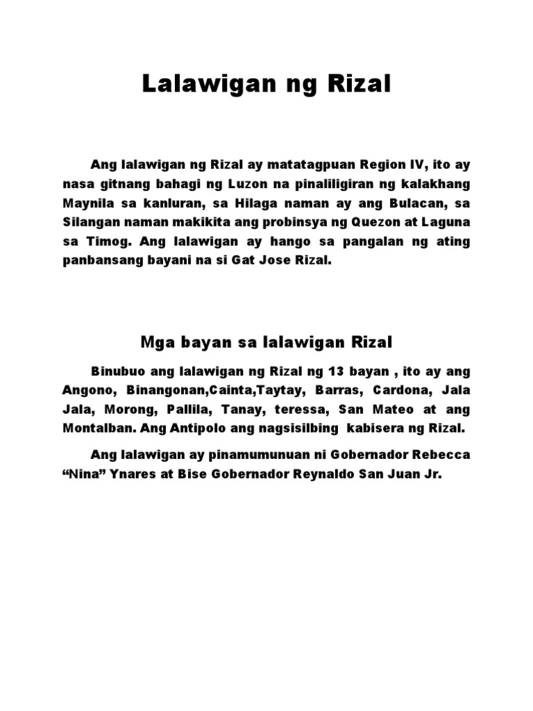 Lalawigan NG Rizal | PDF