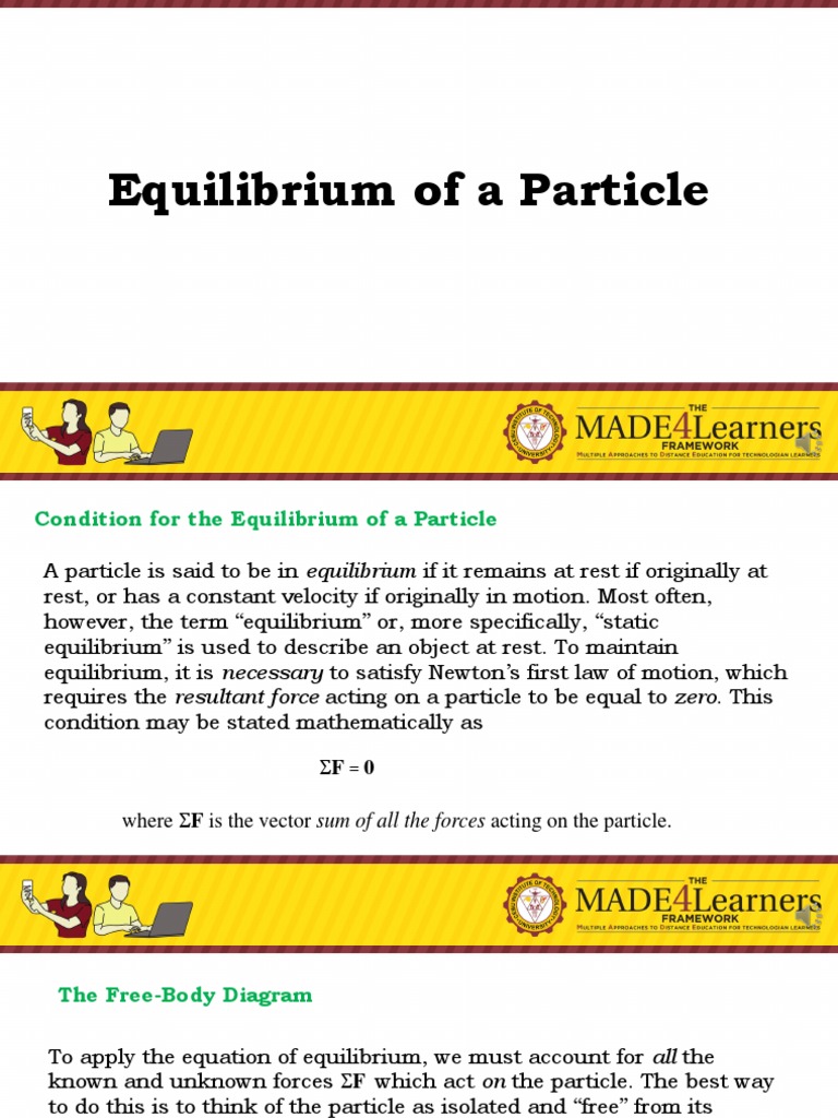 Lesson 4-Topic 1 - Equilibrium of A Particle | PDF | Force | Euclidean ...