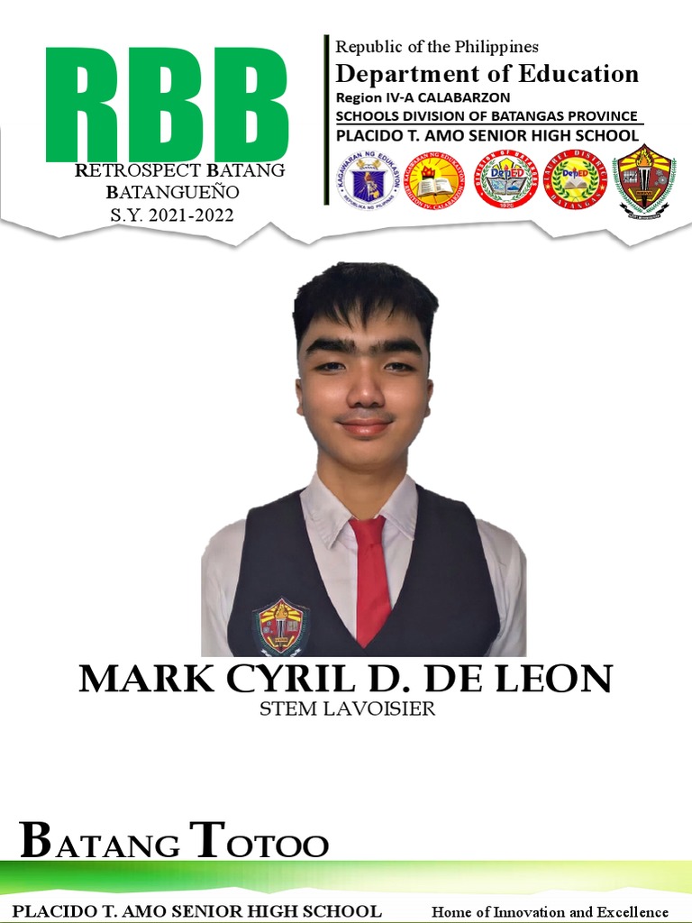 Retrospect Batang Batangueño - Mark Cyril de Chavez de Leon (Batang Totoo) | PDF | Waste | Recycling