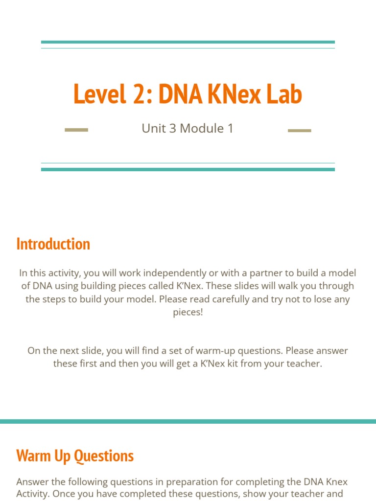 Build DNA Model with KNex & Analyze Replication Process | PDF | Dna | Dna Replication