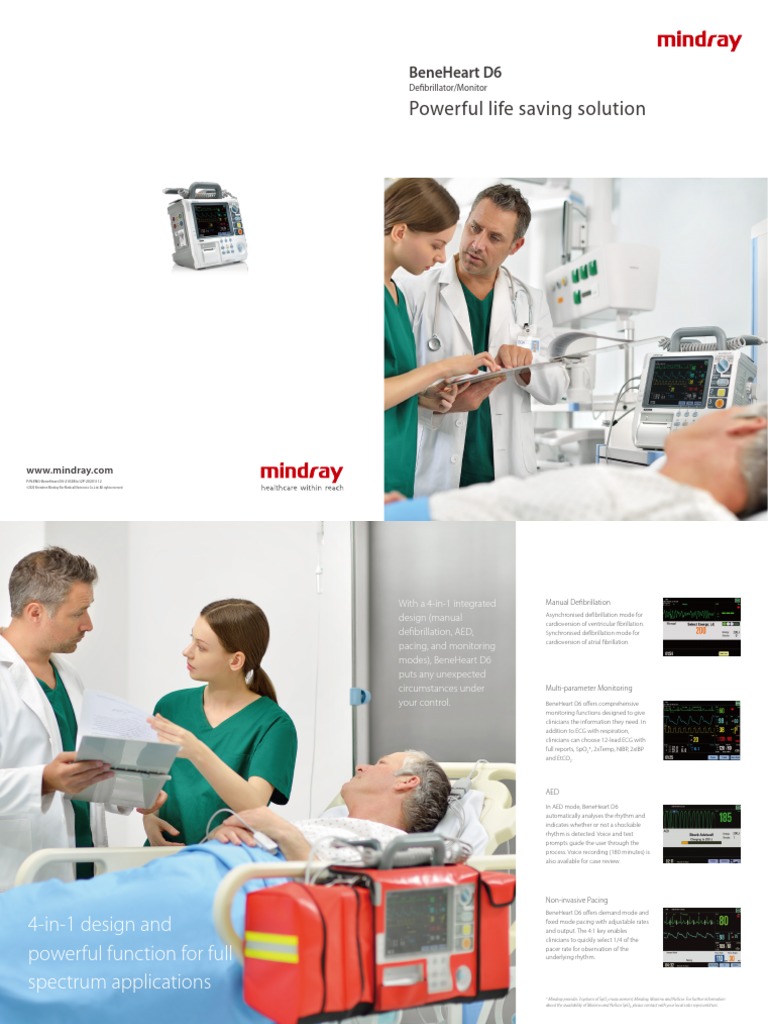 BeneHeart D6 Defibrillator Product Brochure | PDF | Cardiopulmonary Resuscitation | Clinical ...