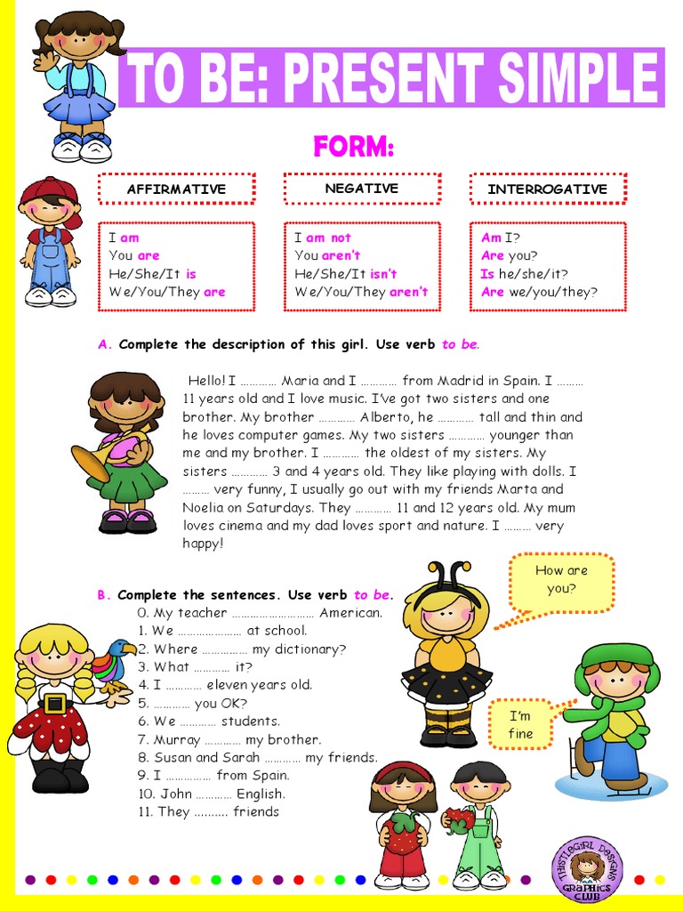 Verb To Be Exercises | PDF